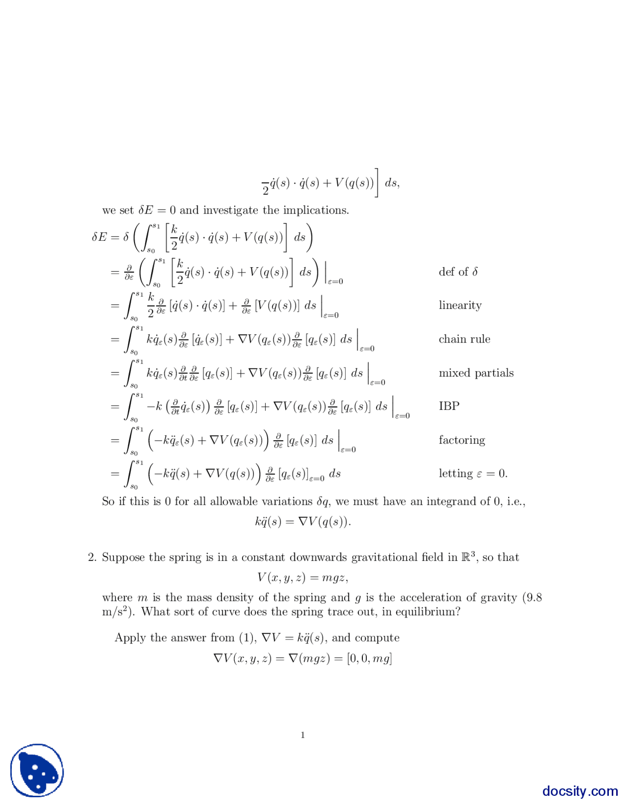A Spring in Imaginary Time Part 3-Advanced Classical and Relativistic Mechanics-Lecture Handout ...