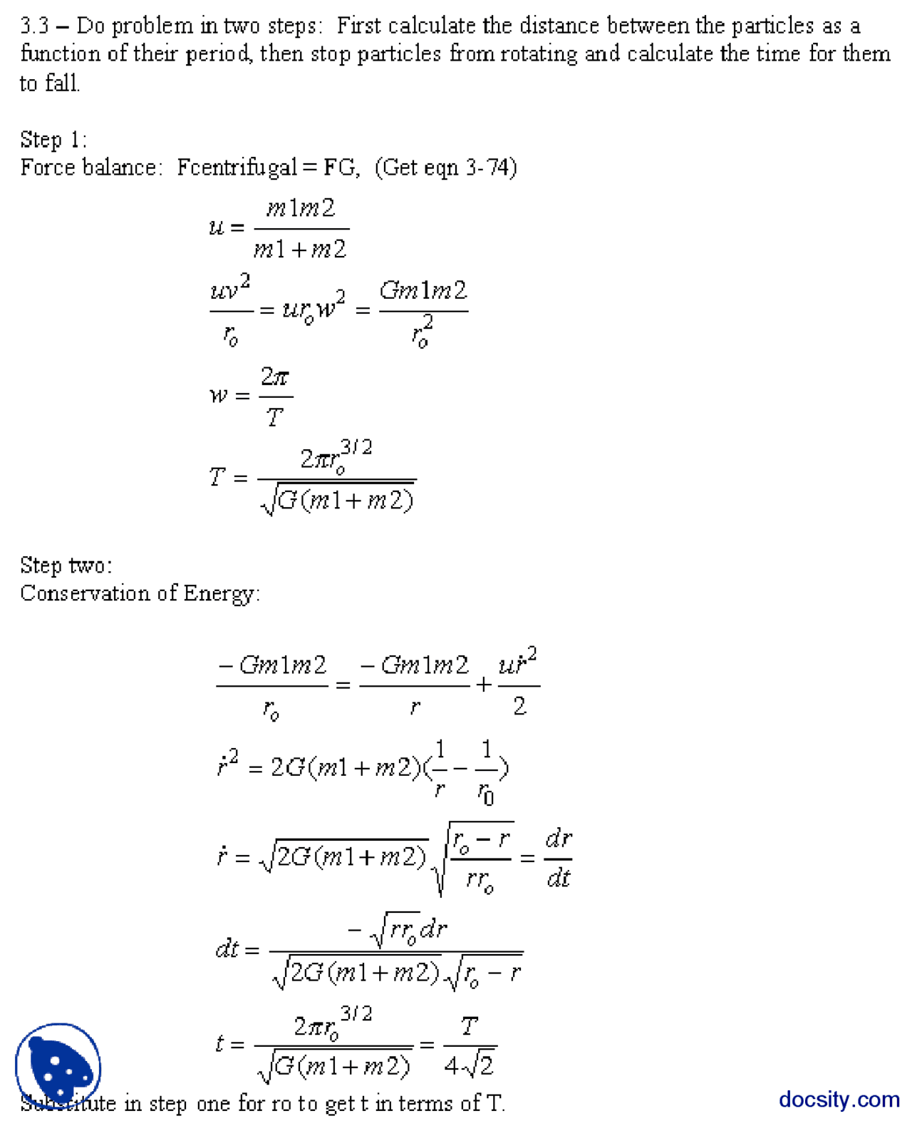 Centrifugal Force Quantum Physics Sloved Assignment Problems Docsity