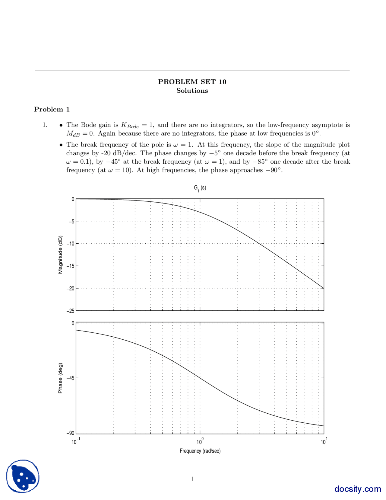 Bode Plots And Design Control Systems And Design Assignment Solution