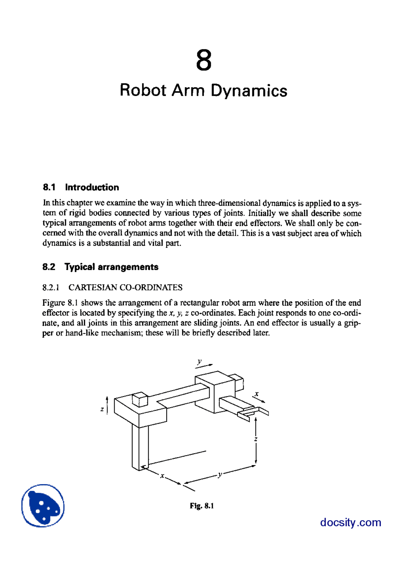 Robot Arm Dynamics Advanced Engineering Dynamics Lecture Handout Docsity