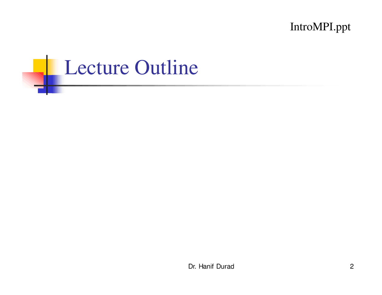 Parallel IO using MPI IO-Message Passing Interface Library-Lecture Slides | Slides ...