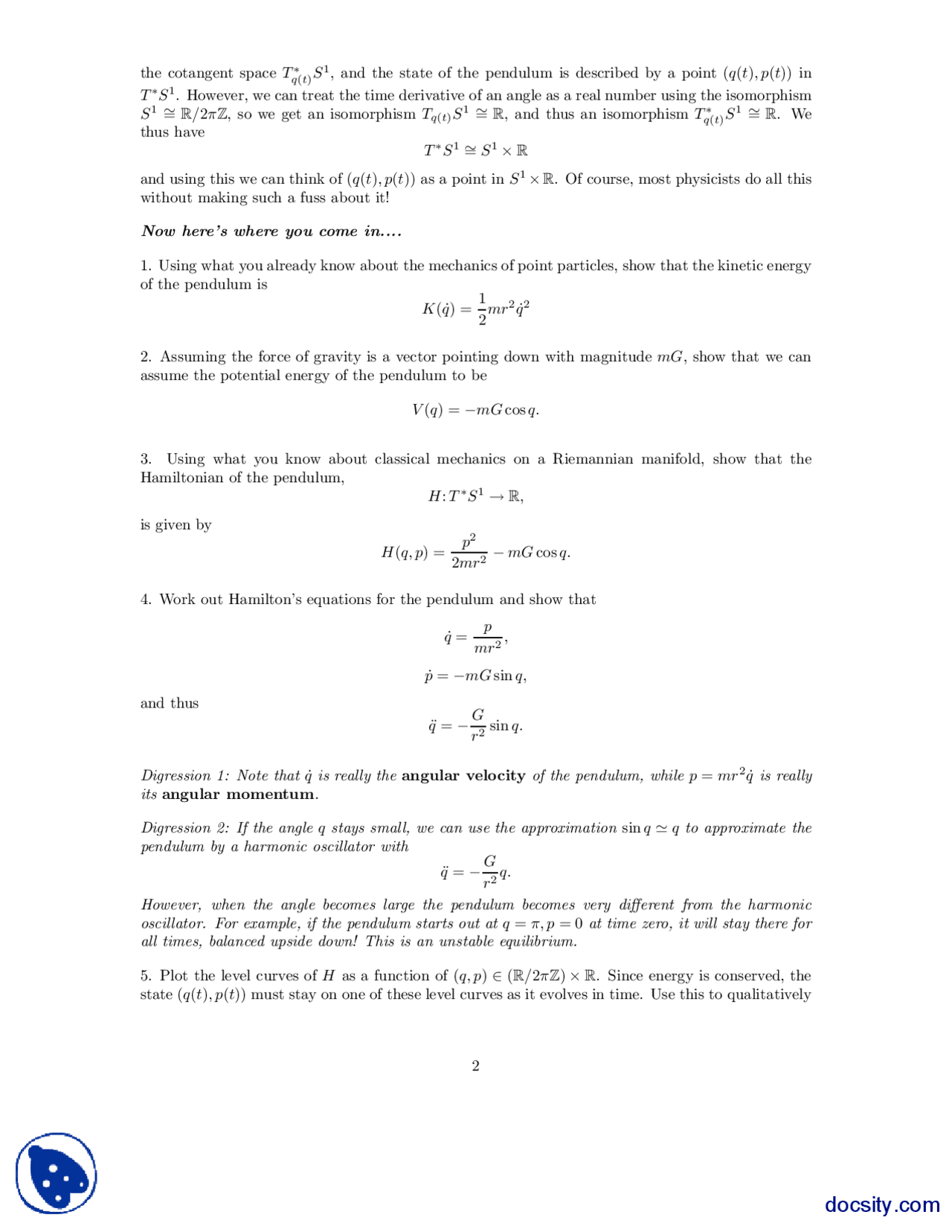 The Pendulum, Elliptic Functions and Imaginary Time-Classical and Relativistic Mechanics-Lecture ...