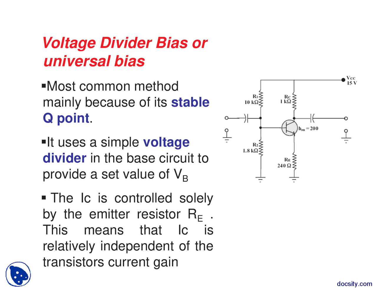 Dc Biaing Digital Logic Design Lecture Slides Docsity