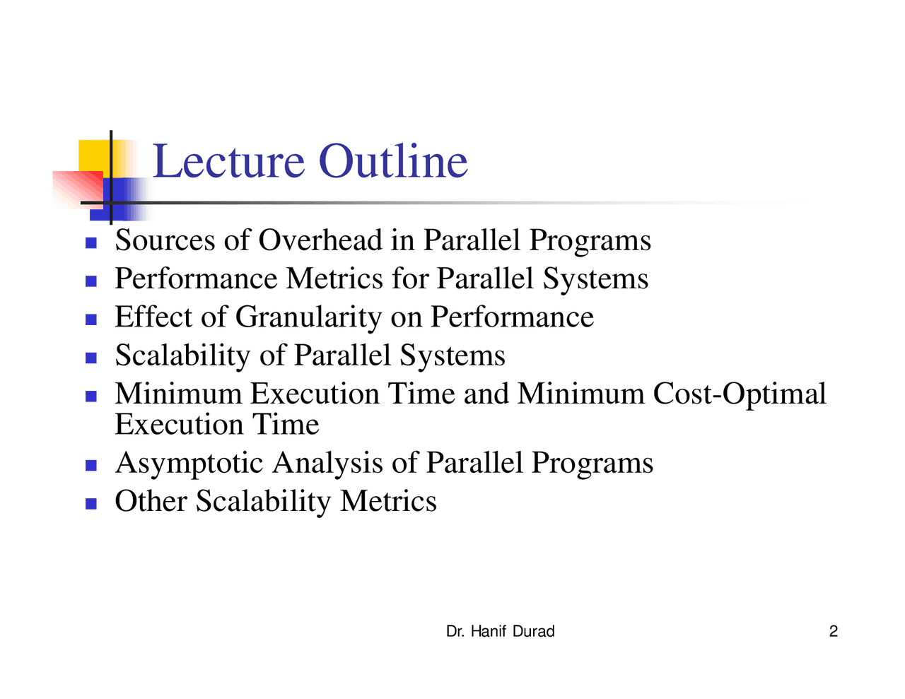 Analytical Modeling Of Parallel Systems Parallel Computing Lecture