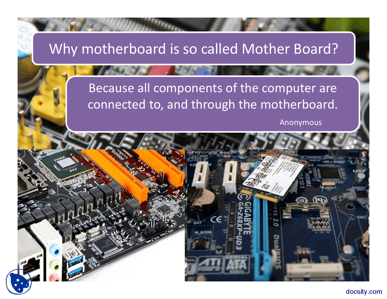 Motherboard part 1-Mechanical Engineering-Project Presentation - Docsity