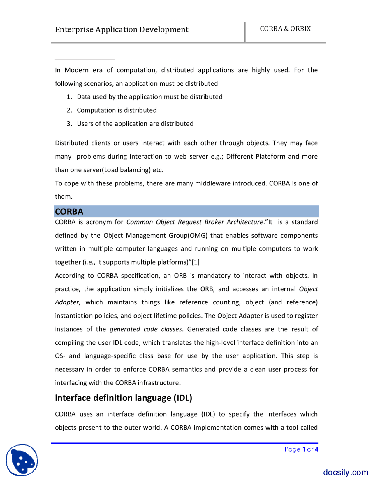Enterprise Application Development Enterprise Applicatio Development
