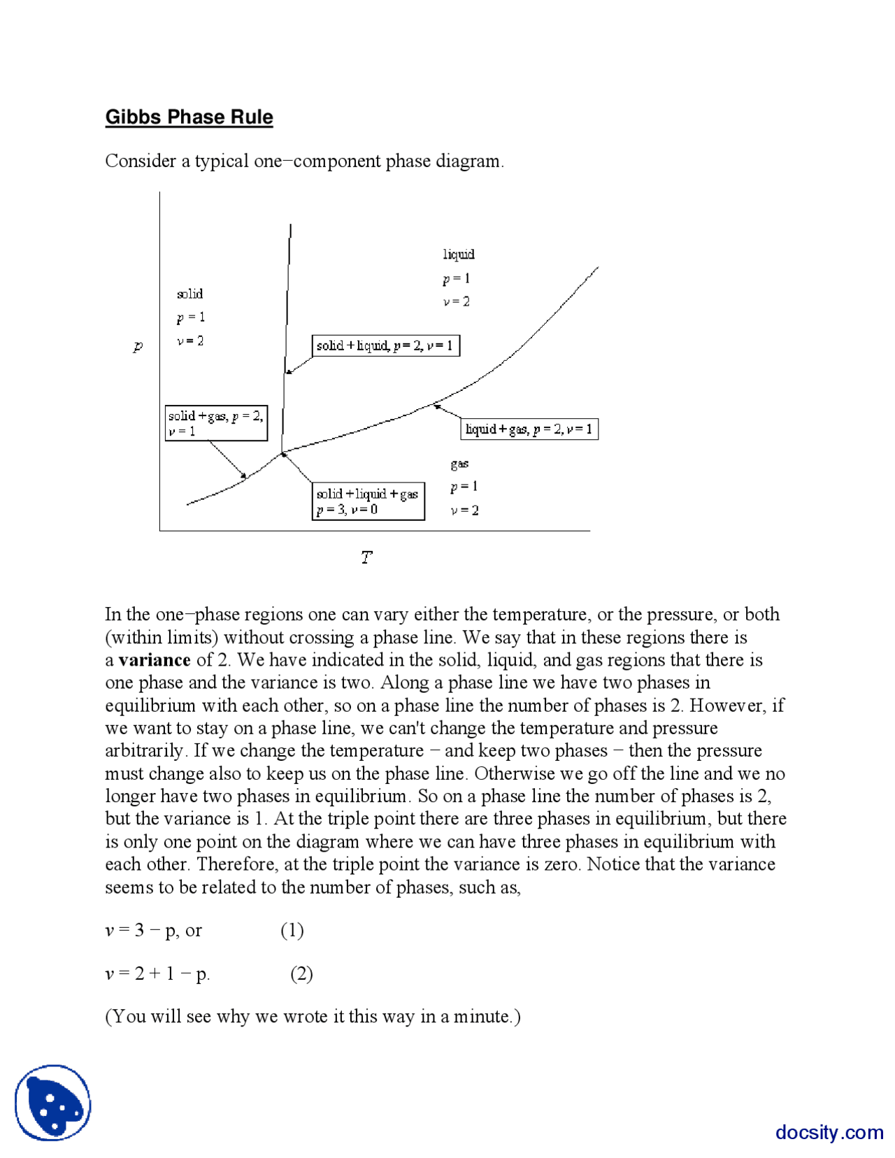 Gibbs Phase Rule-Distillation-Lecture Handout | Exercises Chemical ...