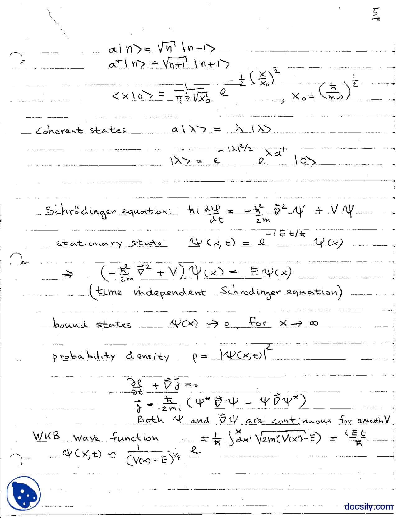Coherent States-Classical and Relativistic Mechanics-Lecture Handout ...