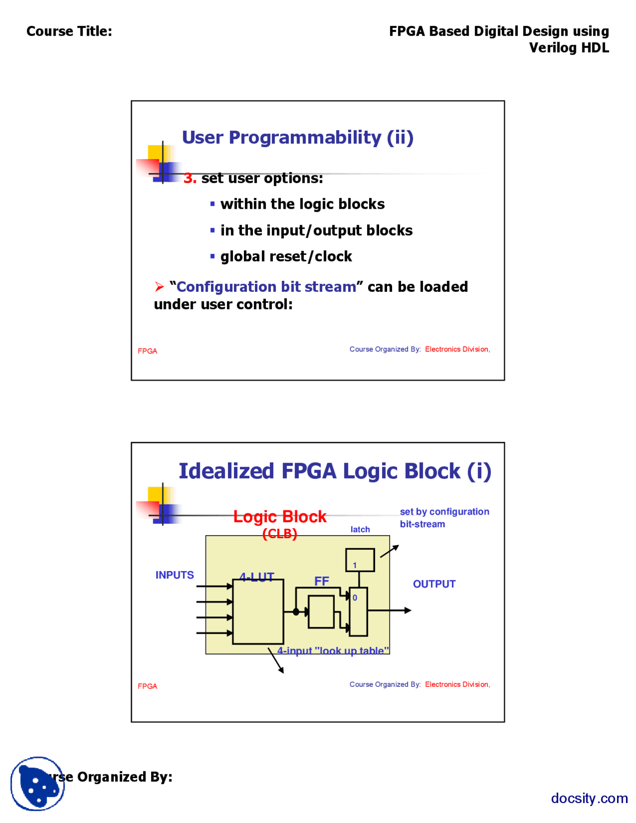 Programmable Devices Verilog Hdl And Fpgas Lecture Slides Docsity 0910