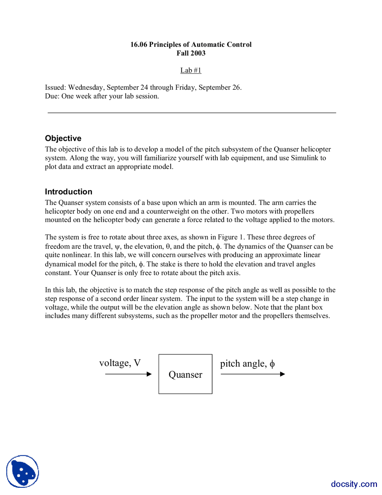 Quanser Helicopter System Principles Of Automation Control Lab Handout