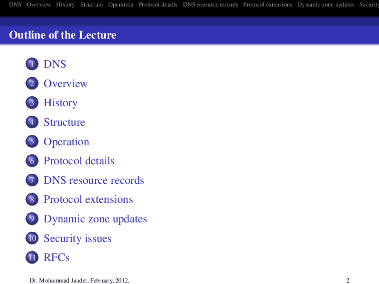 Domain Name Systems System And Network Administration Lecture Slides