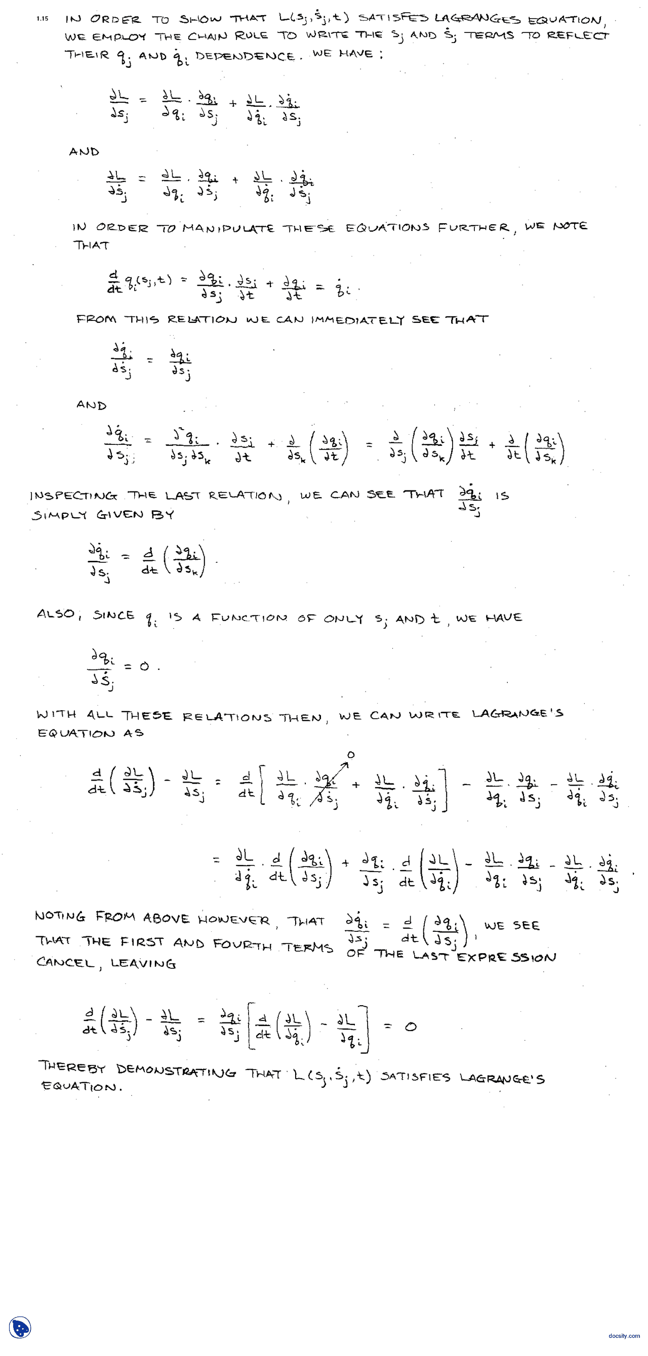 Lagrange Equation Ii Fundementals Of Quantum Physics Sloved Assignment