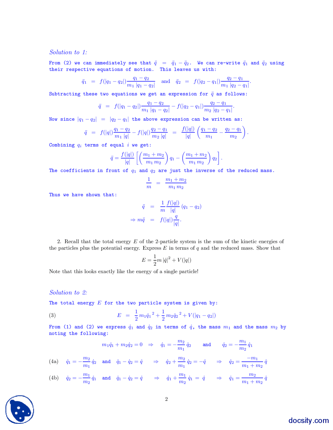 The Body Problem Part 3-Advanced Classical and Relativistic Mechanics-Lecture Handout - Docsity