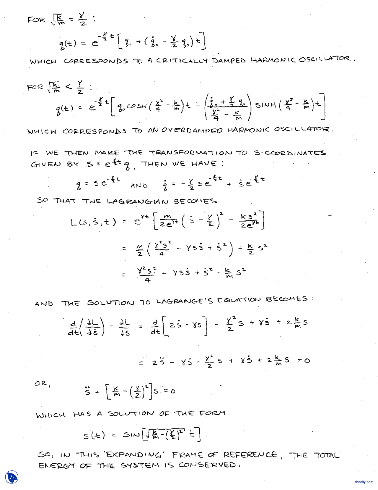 Harmonic Oscillator-Advanced Quantum Physics-Sloved Assignment Problems - Docsity