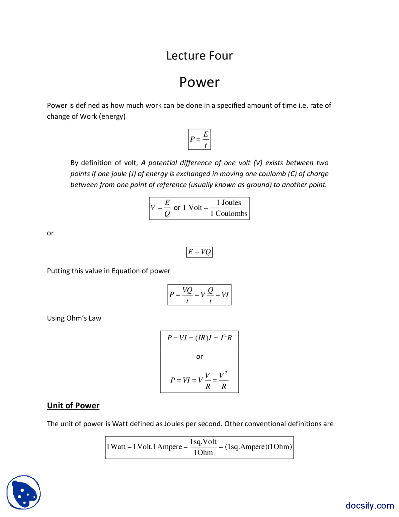 Power Fundementals Of Electronics Lecture Slides Docsity