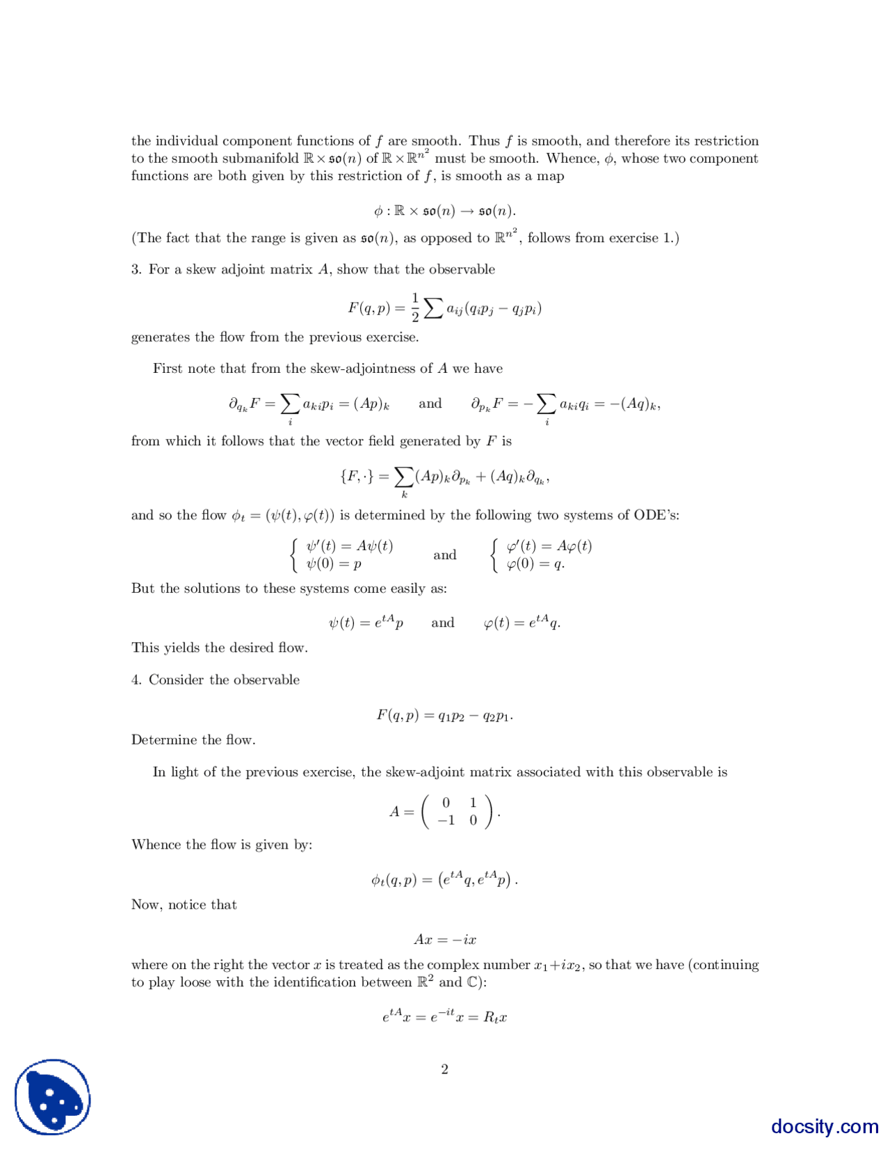 Angular Momentum and Rotations: Solved Exercise - Docsity