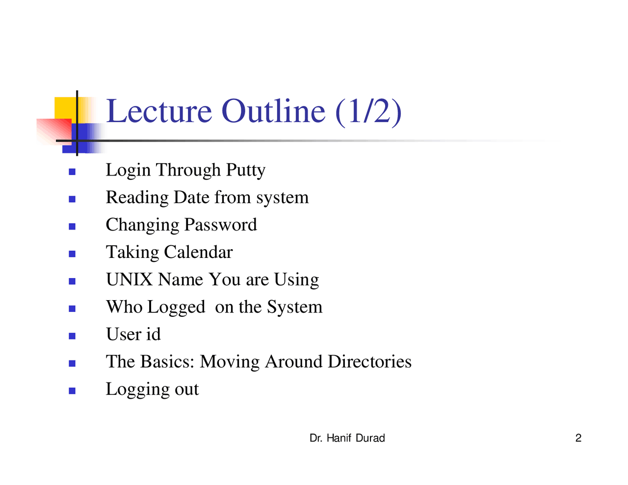 Introduction To Linux Linux Lecture Slides Docsity