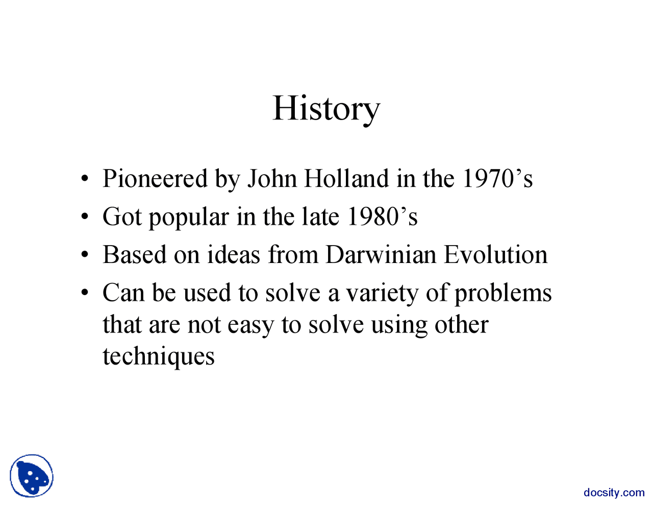 Genetic Algorithms Genetics Lecture Slides Docsity