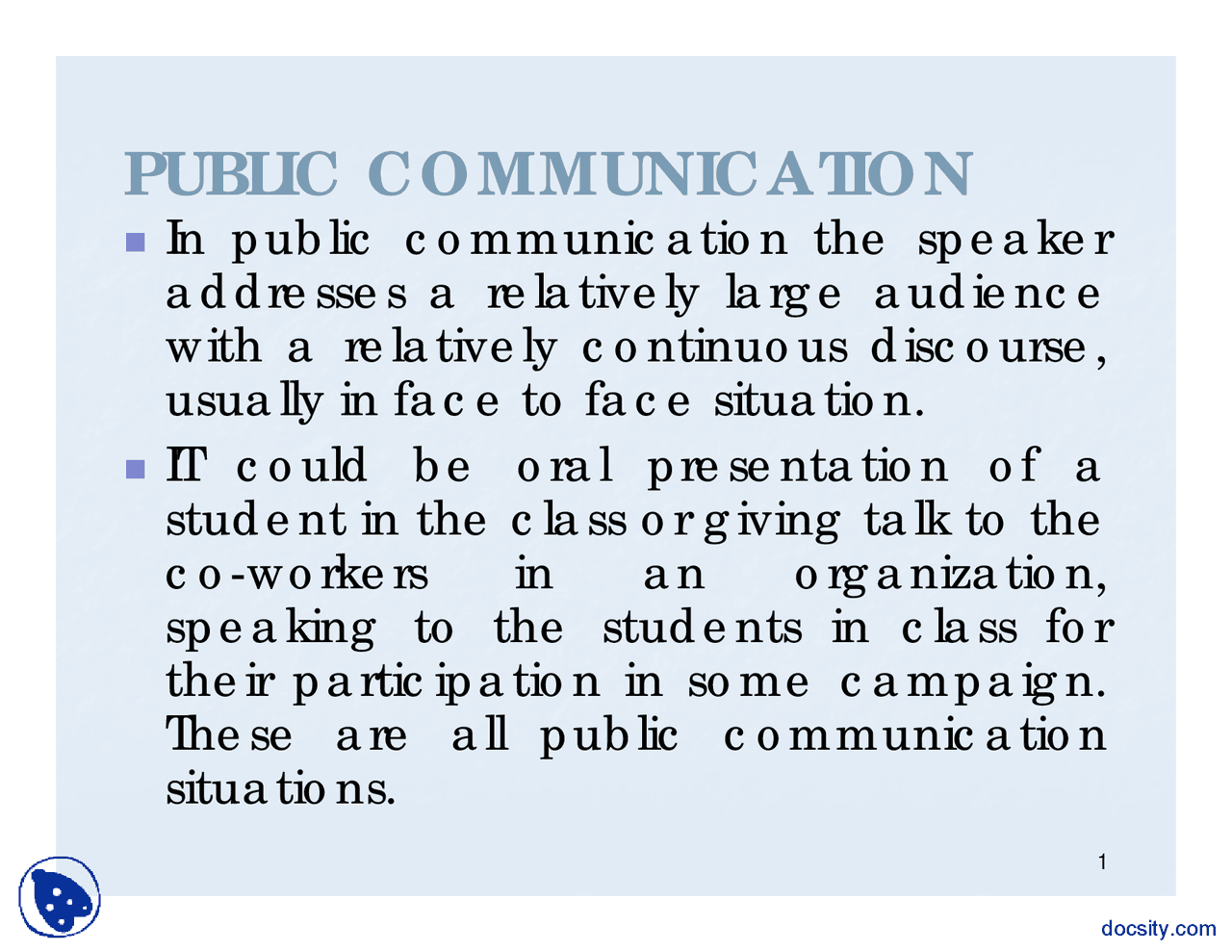 Public Communication Examples
