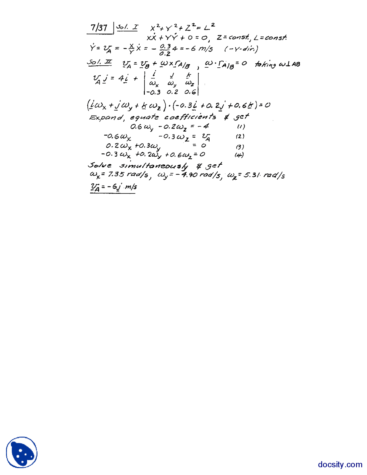 Engineering Dynamics 6th Edition Solution Chapter 7 Part 2 Dynamics