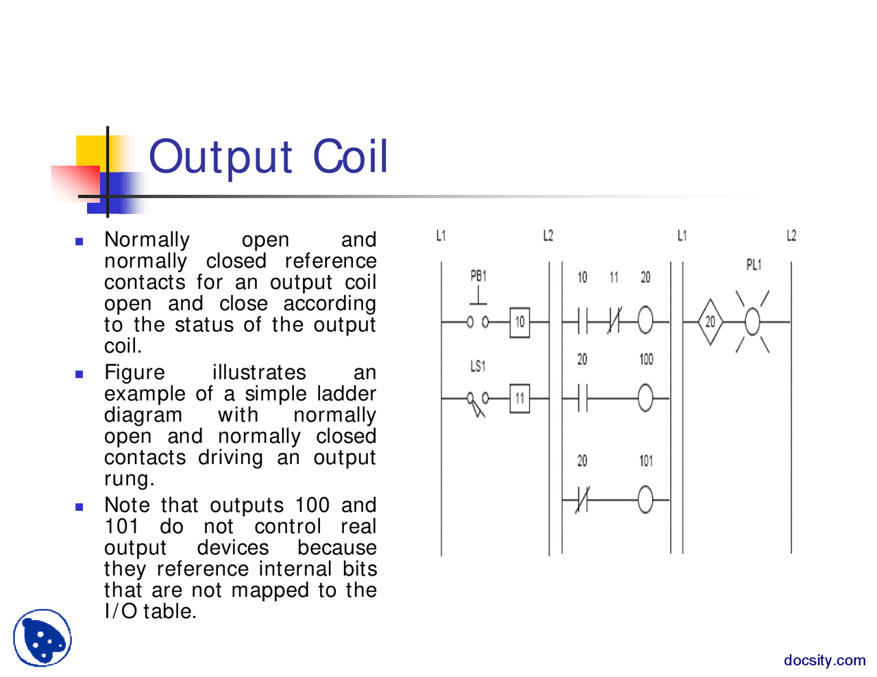 Output Coil-Digital Logic Design And Programming-Lecture Slides - Docsity