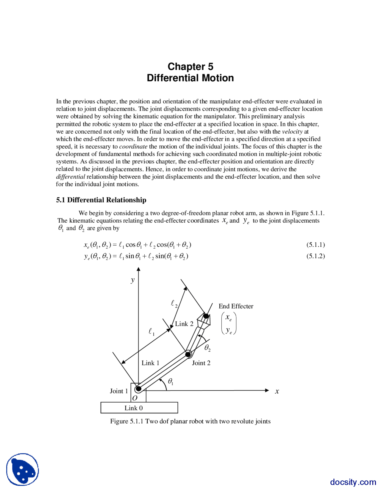Differential Motion Modern Robotics Lecture Handouts Lecture Notes Introduction To Robotics
