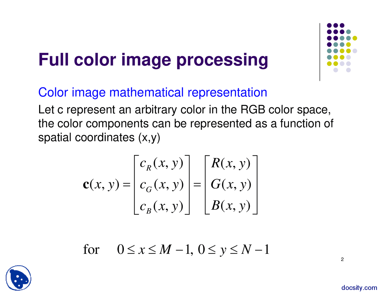 Full Color Image Processing Colors Pictures And Digital Image Processing Lecture Slides Docsity