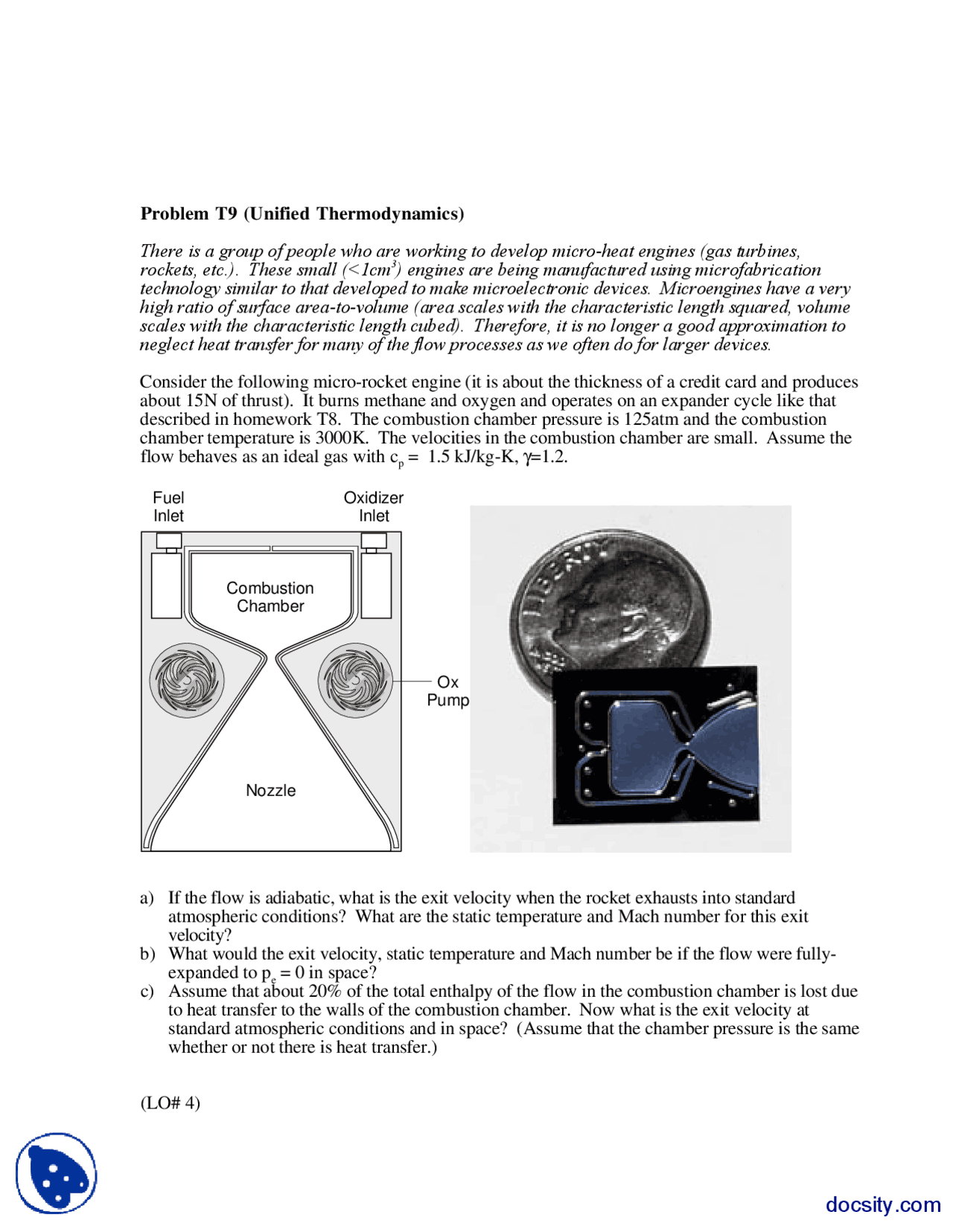 Unified Thermodynamics Part 3 Thermo Propulsion Assignment Docsity