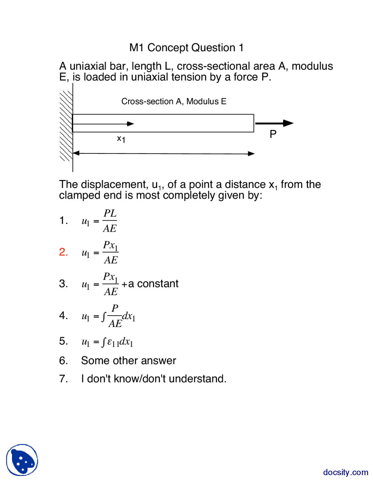 Concept Question Part 1 Structure Of Materials Lecture Handout Docsity