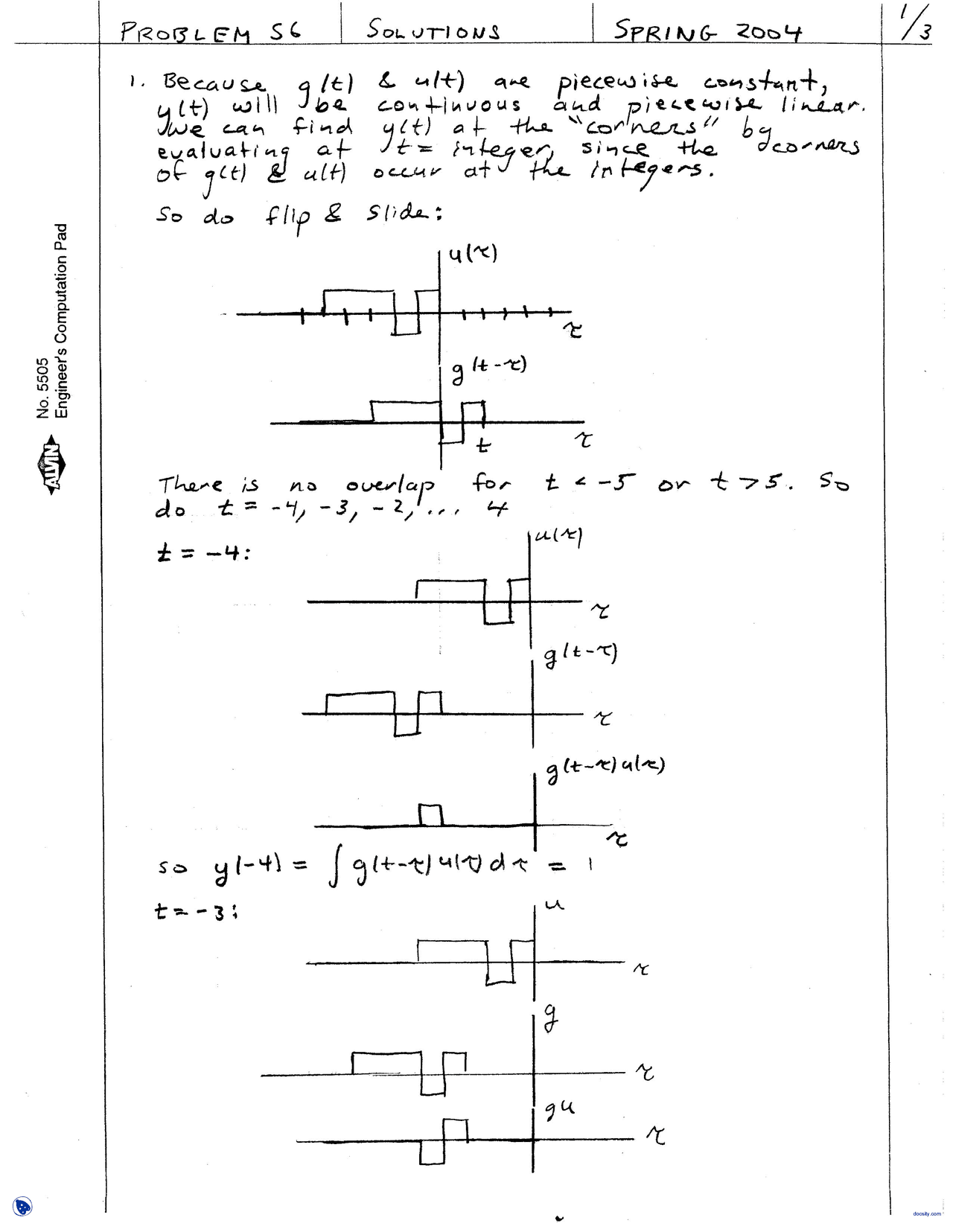 Convolution Part 2 Signal And System Theory Assignment Solution Docsity