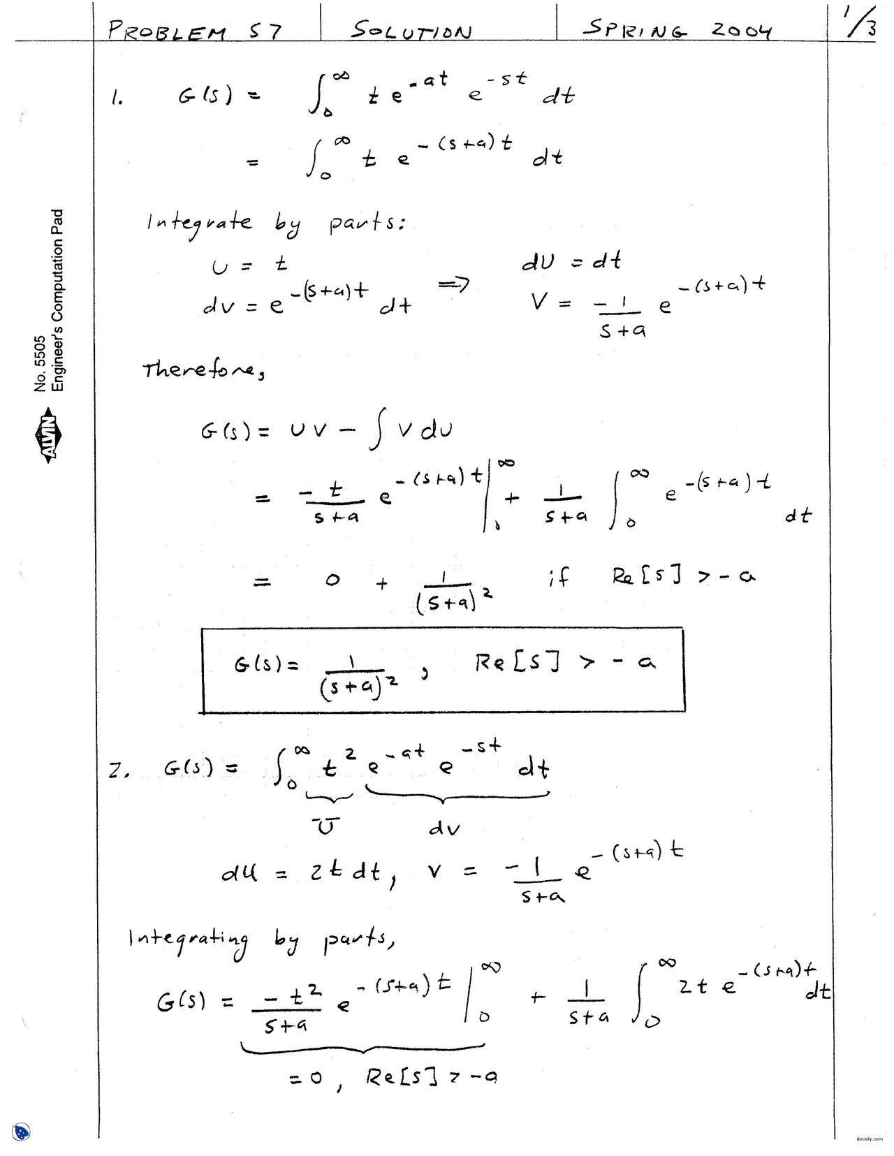 Integration By Part S Signal And System Theory Assignment Solution
