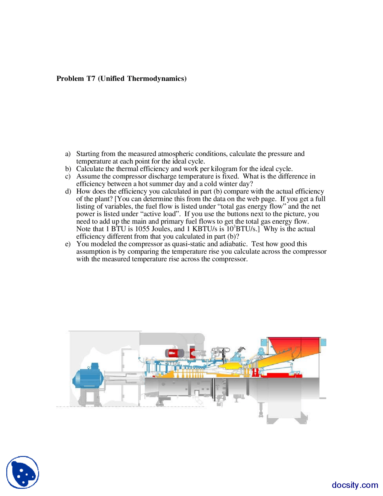 Unified Thermodynamics Part 1 Thermo Propulsion Assignment Docsity
