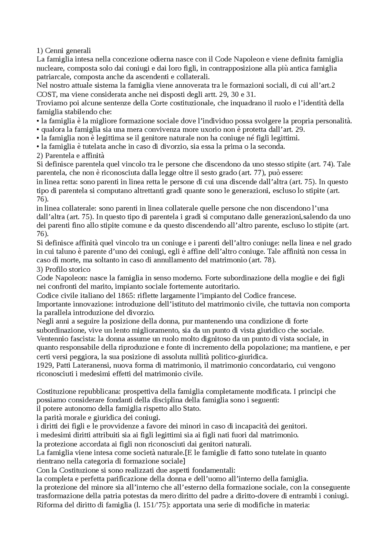 Appunti Diritto Di Famiglia Cenni Generali Prof Docsity