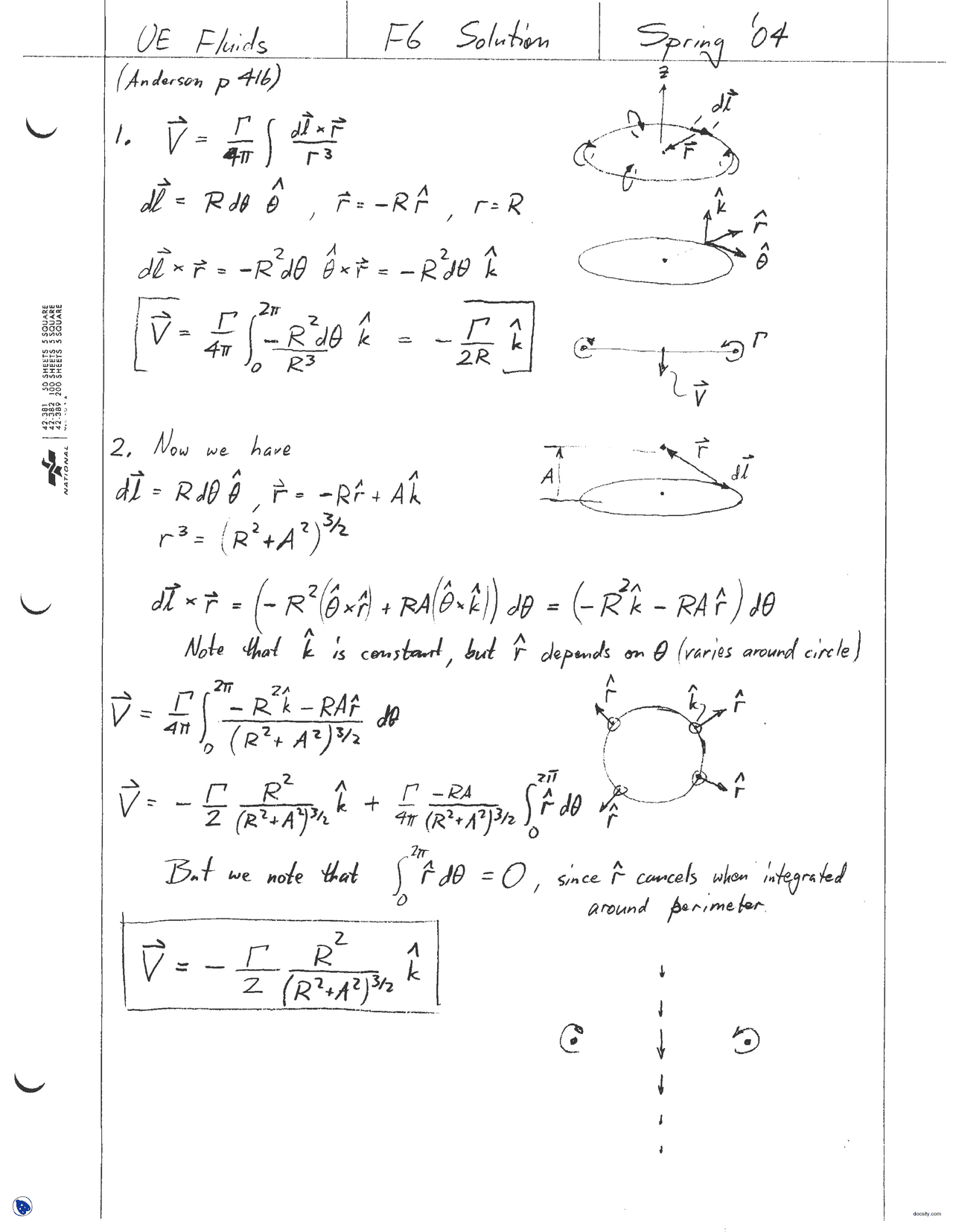 Anderson p416-Fluid Mechanics-Assignment Solution - Docsity