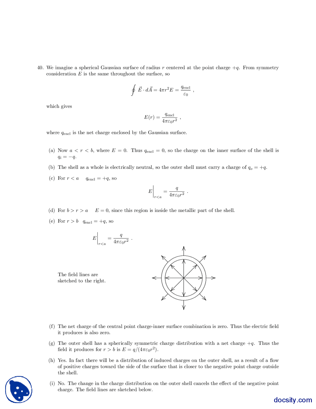 Spherical Gaussian Surface Of Radius Solved Problem Exercises