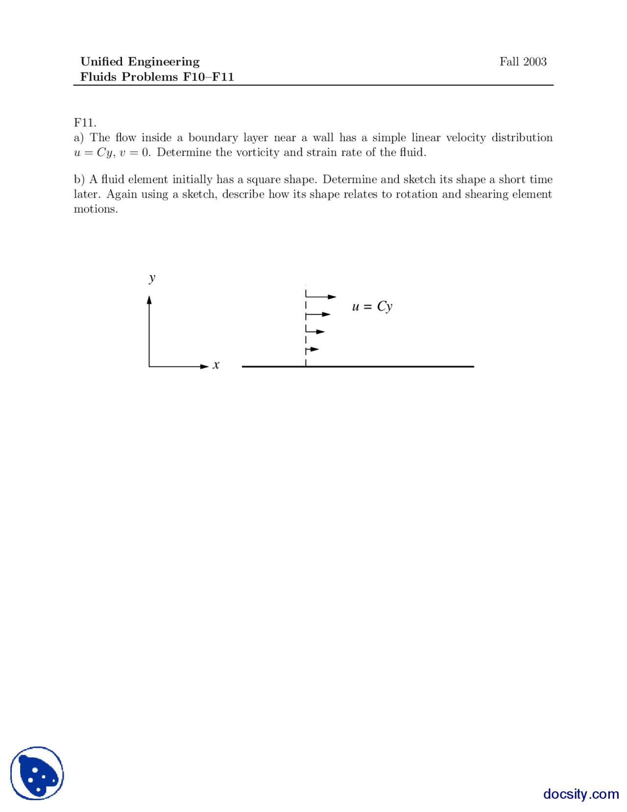 F11 Linear Velocity Distribution-Aeronatical Engineering And Fluid Mechanics-Assignment ...