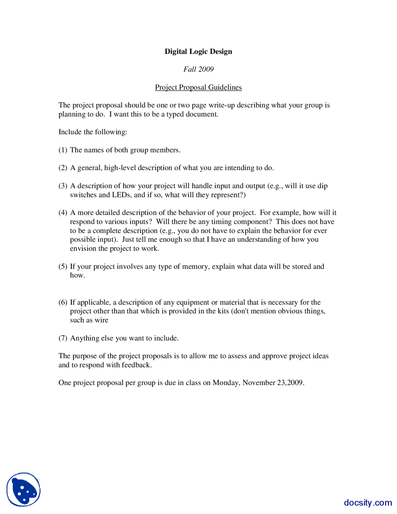DLD Project proposal-Digital Logic Design And Electronics-Lab Handout ...
