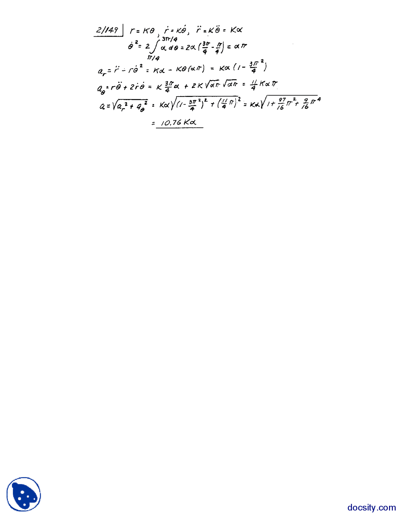 Engineering Dynamics 6th Edition Solution Chapter 2 Part 4 Dynamics