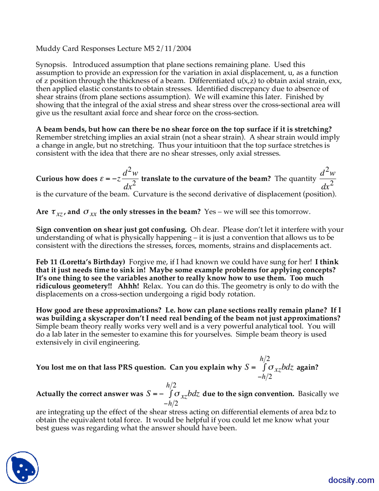 Muddy Card Responses Part 6 Concepts Of Structure Of Materials Lecture