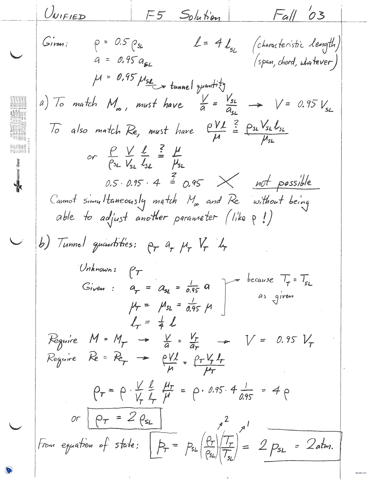 Characteristic Length F5-Fluid Mechanics-Assignment Solution - Docsity