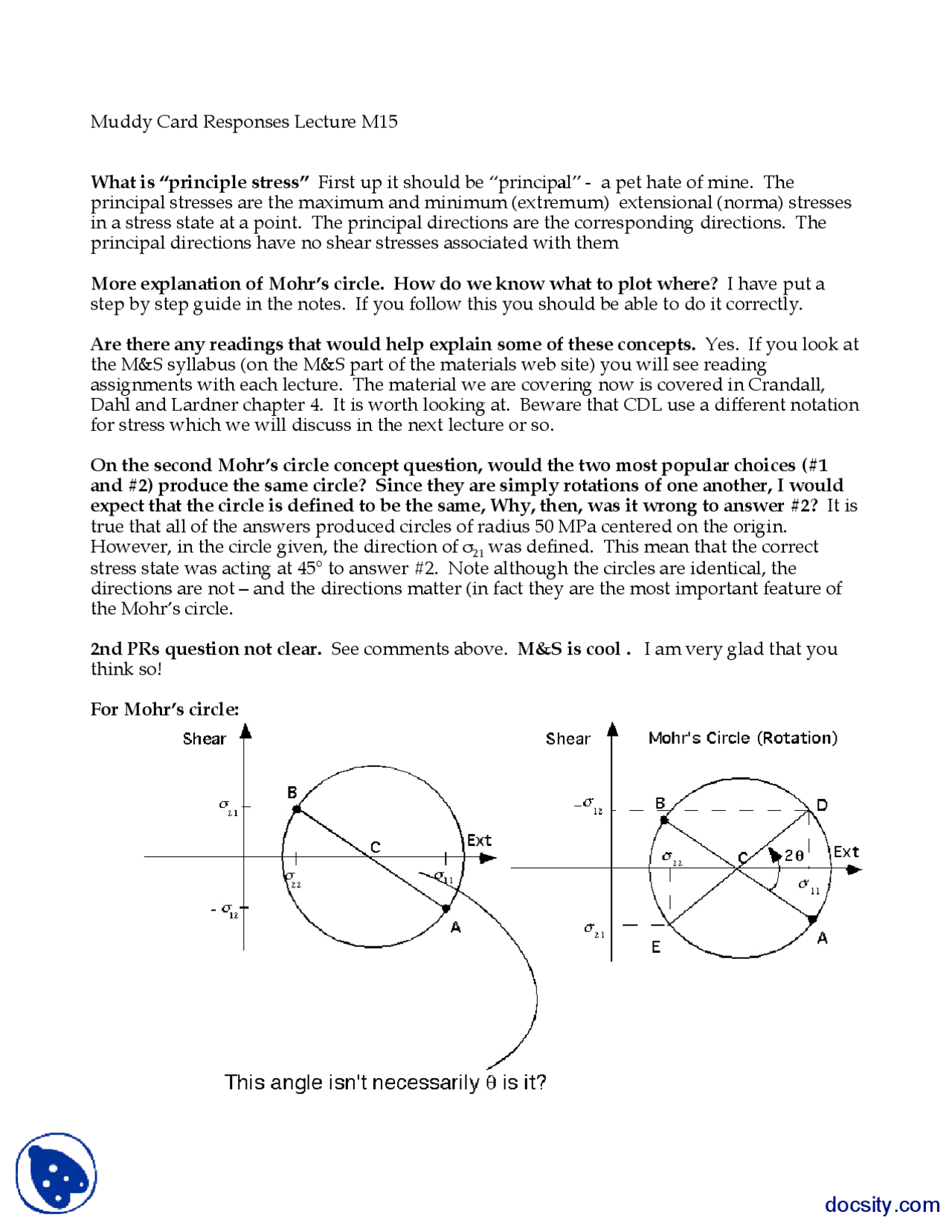 Responses Of Muddy Card Part 12 Concepts Of Structure Of Materials