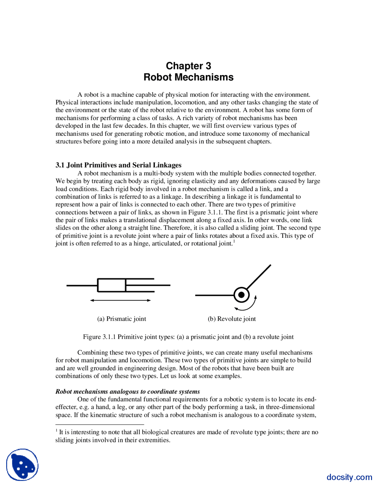 Robot Mechanisms-Introduction to Robotics-Lecture Handouts | Lecture ...