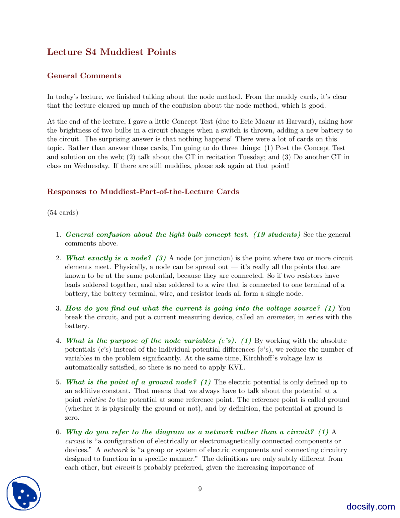 Muddiest Points Part 4 Signal And Systems Lecture Handout Docsity