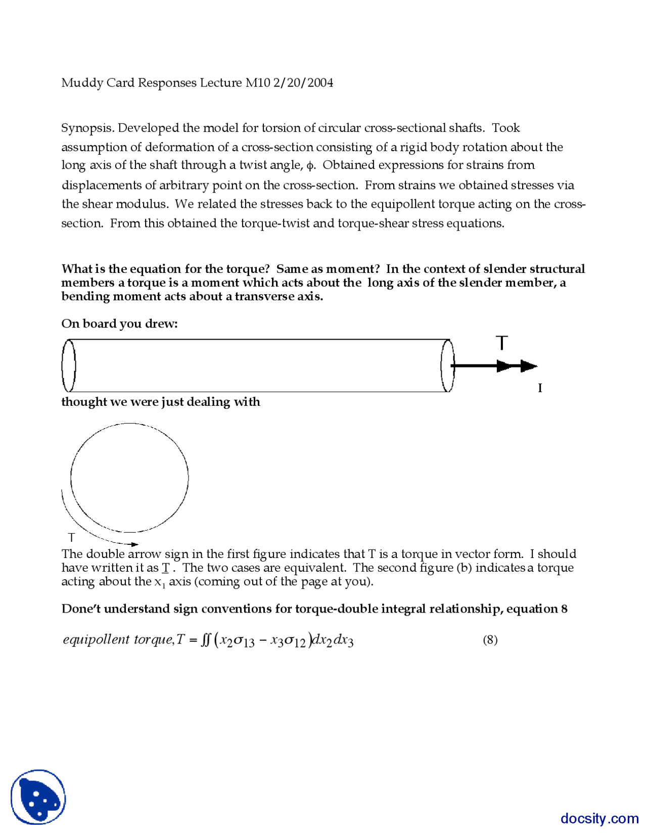 Muddy Card Responses Part 11 Concepts Of Structure Of Materials Lecture