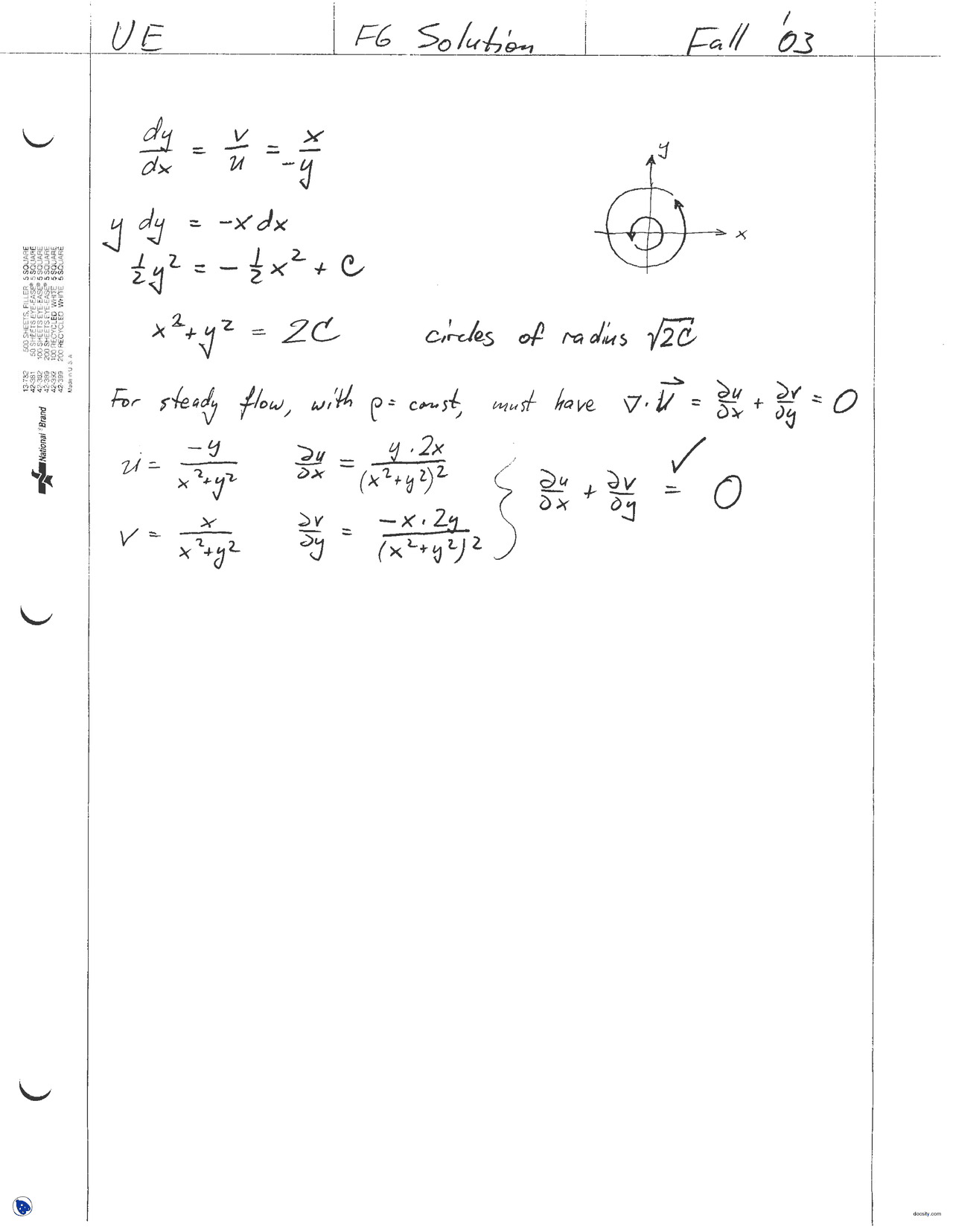 Steady Flow F6-Fluid Mechanics-Assignment Solution - Docsity