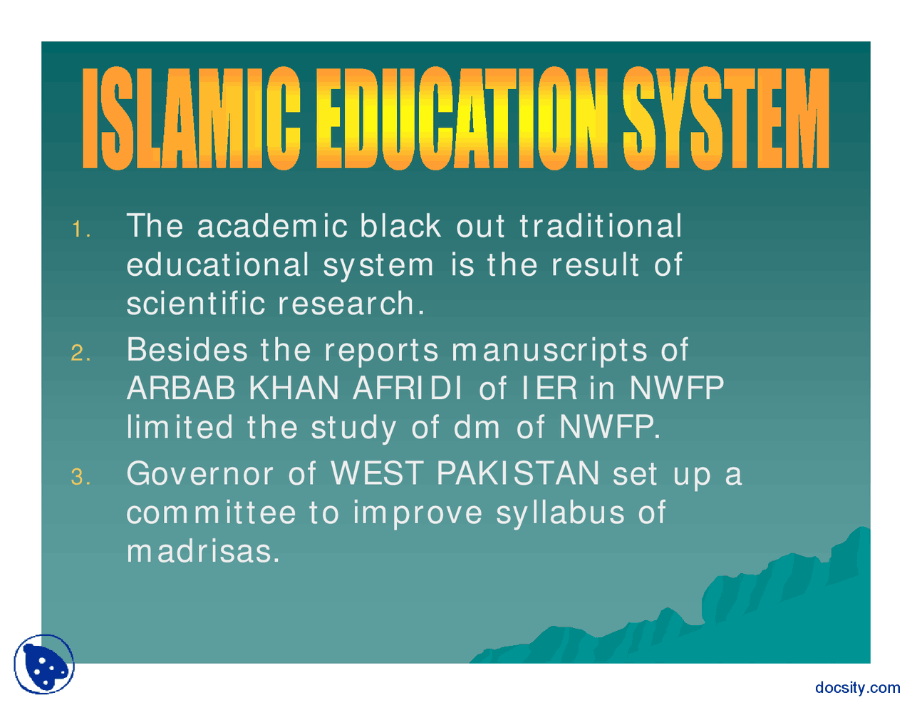 Islamic Education System 1-Pakistan Studies-Lecture Slides | Slides ...