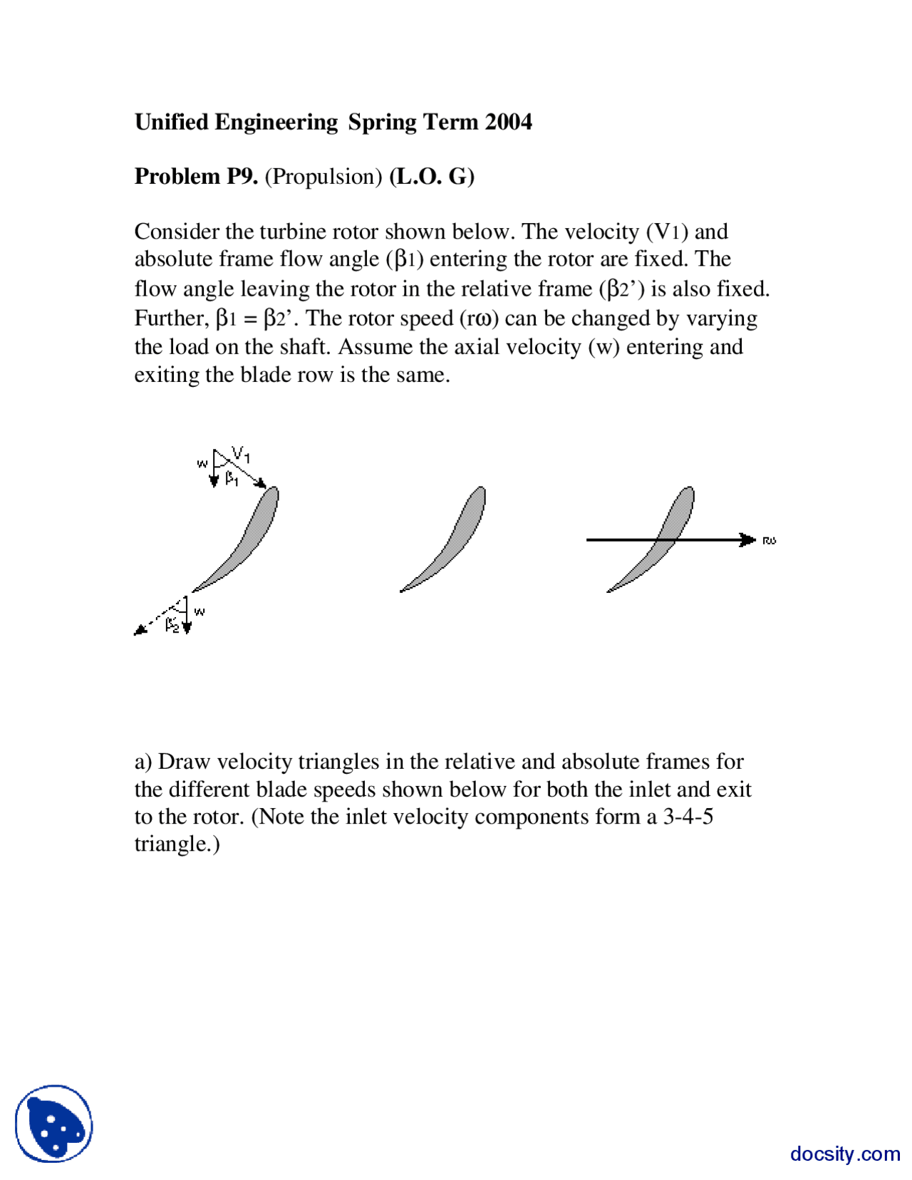 Propulsion Part 9 Thermodynamic Propulsion Assignment Docsity