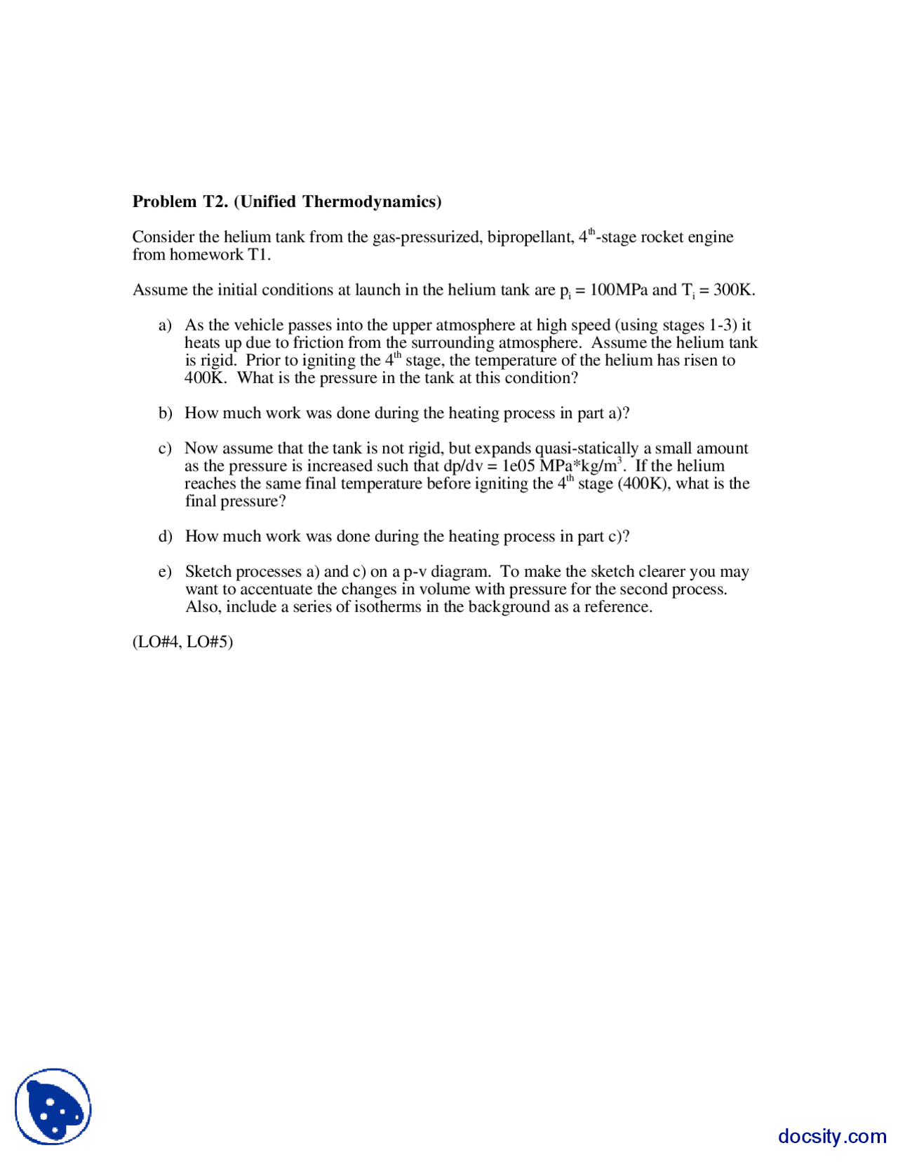 Propulsion Using Helium Part 1 Thermo Propulsion Assignment Docsity
