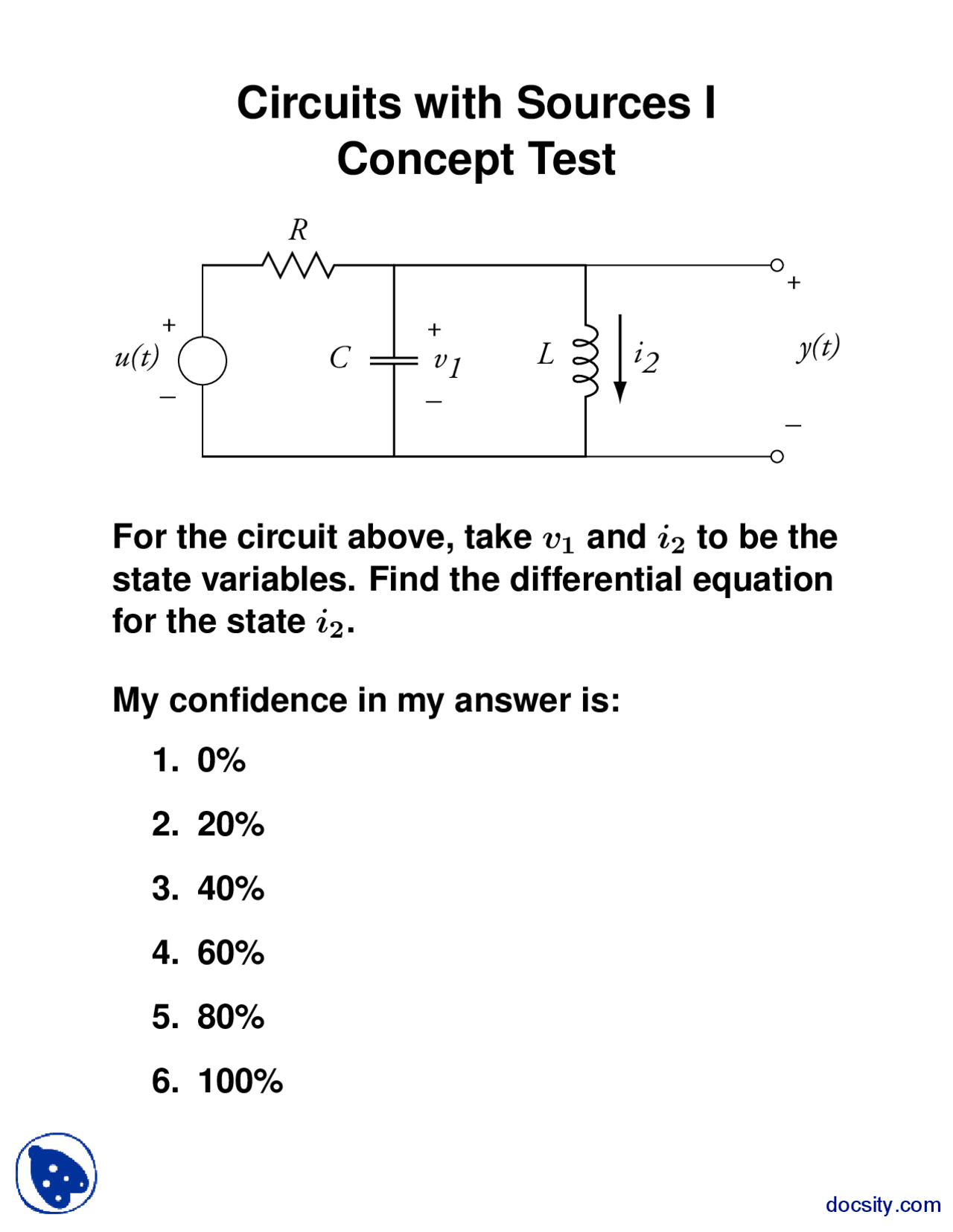 Circuits With Sources Signal And Systems Lecture Handout Docsity