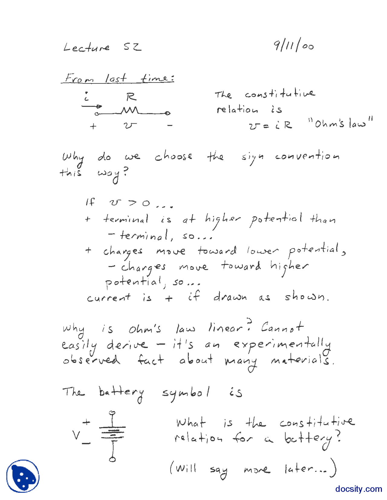 Voltage And Current Sources Signal And System Theory Lecture Handout